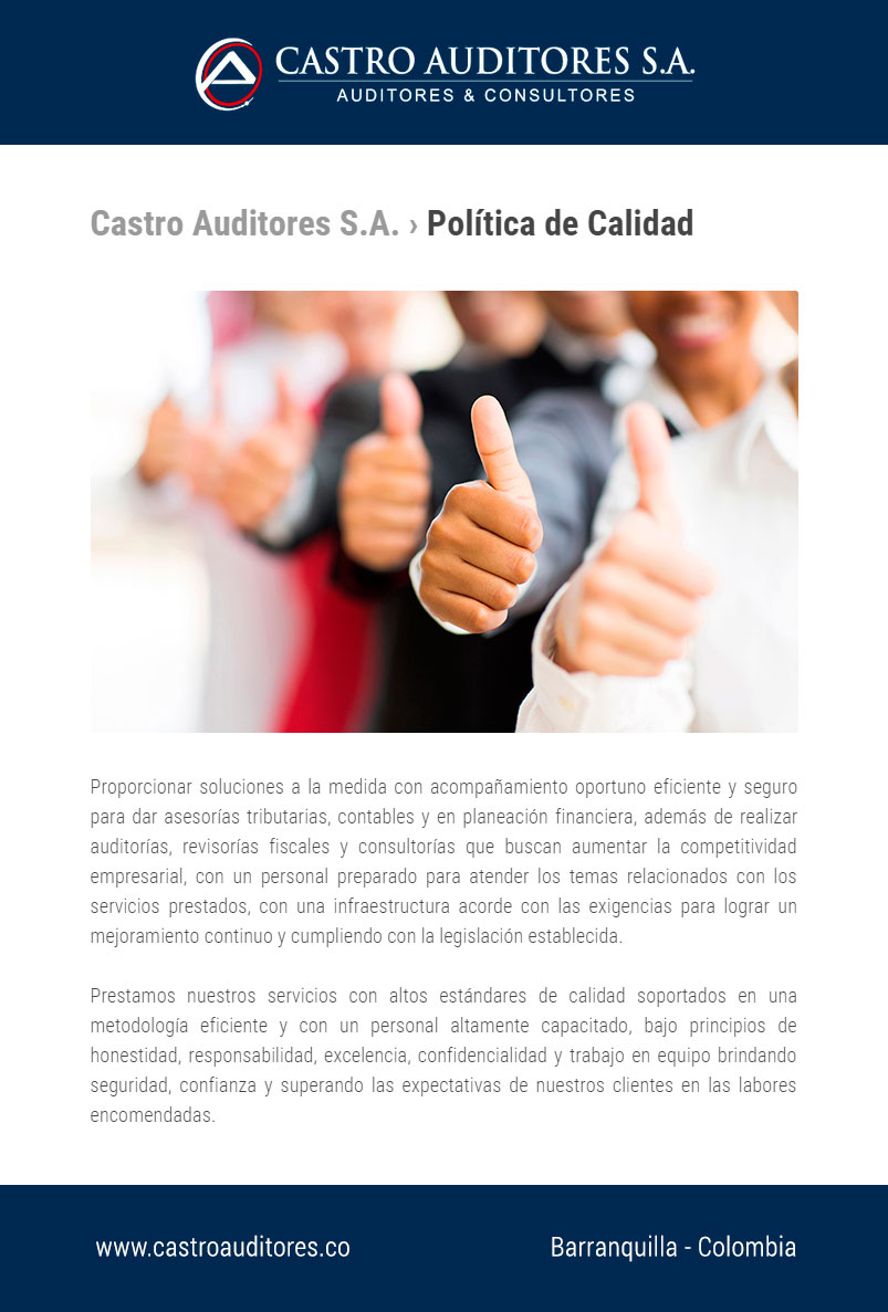Política de Calidad | Castro Auditores S.A.